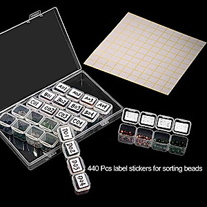 12 Packs 28 Grids Bead Organizer Containers Storage Plastic Jewelry Box Movable Dividers Earring Storage Containers Diamond Painting Storage Case for Cross Stitch Accessories, Nails, Sewing Supplies