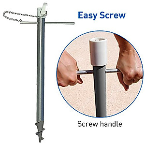 EasyGo 8 Foot HEAVY DUTY HIGH WIND Beach Umbrella - Giant 8' Beach Umbrella with Sand Anchor & Carrying Bag -Sturdy Pole