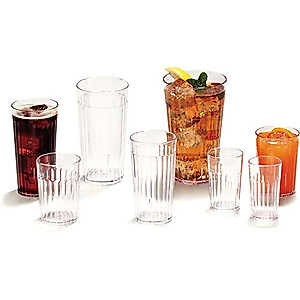 Carlisle FoodService Products Plastic Bistro Tumbler, 10 Ounces, Clear