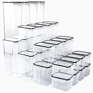 Lifetime Home 32 PACK Airtight Food Storage Containers Set with Lids for Kitchen & Pantry Organization - BPA-Free for Cereal, Pasta, Rice, Vegetables, Fruits & Flour - FREE Markers and Labels