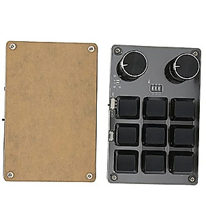 Acogedor One Handed Mini Mechanical Gaming Keyboard, 9 Keys Fully DIY Programmable Keypad, with 2 Knobs, for Windows OSU HID Standard Keyboard