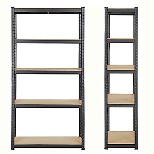 Autofather Heavy Duty Storage Rack, 5-Tier Metal Storage Shelving Unit w/Adjustable Shelves Steel for Garage, 35" W x 16" D x 70" H