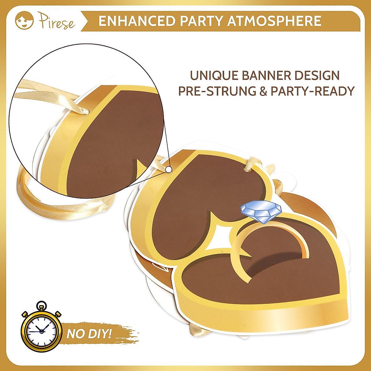 Pirese Happy Engagement Banner, Just Engaged Banner, Happy Engagement Party Decorations | Just Engaged Decorations | Almost Married Decorations | Congratulations Wedding Decorations | Engagement Sign