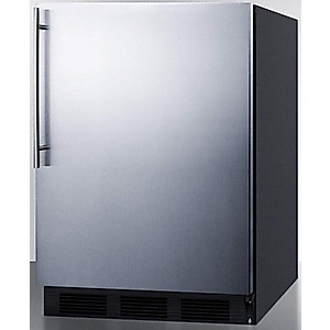 Summit CT663BKSSHVADA 24 Compact Refrigerator with 5.1 cu. ft. Capacity ADA Compliant Dual Evaporator Door Storage Wine Shelf Adjustable Glass Shelves in Stainless Steel