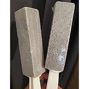 JIANYI Pumice Stone Toilet Bowl Cleaner Brush with Handle, Removes Limescale & Hard Water Stains, Toilet Brush for Cleaning Grills Tile Grout Swimming Pool -2 Pack