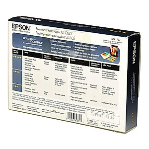 Epson S041727 Premium Photo Paper, 68 lbs., High-Gloss, 4 x 6 (Pack of 100 Sheets),White