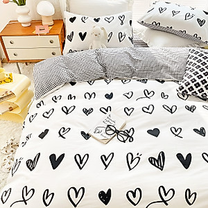 MEJU Pink Cat Kitty Cute Adorable 100% Cotton Duvet Cover Set Blanket Throw Cover with Zipper Closure for Kids Boys Girls Twin Bed Decoration Gift 60" X 80"