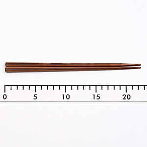 Wajima Chopsticks 5 Pairs Reusable Japanese Wooden Chopsticks for Sushi, Noodles as Ramen, Udon, Soba, Pho Dishwasher Safe 9 inches Made in Japan (Dark Brown)