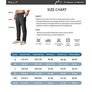 Willit Men's Running Pants with Zipper Pockets Open Bottom Quick Dry Lightweight Track Pants Athletic Workout Deep Gray L