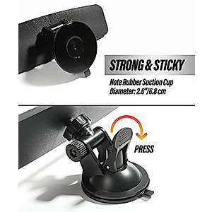 ESEWALAS Suction Cup Rear View Mirror,Anti-Glare HD Car Interior Rearview Mirror with Adjustable Suction Cup,Universal Thickened Inside Rearview Mirror, Car Mirror for RV Marine Auto (White)