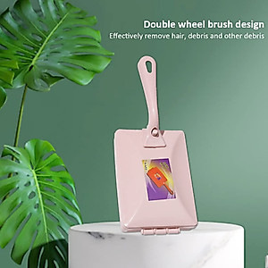 Carpet Debris Brush Double-Roller Sofa Sweeper Handheld Dusting Cleaner Pink Carpet Debris Brush,Double-Roller Cleaning Brush,Carpet dusting Brush,Carpet Sofa Sweeper,Carpet Cleaning Brush