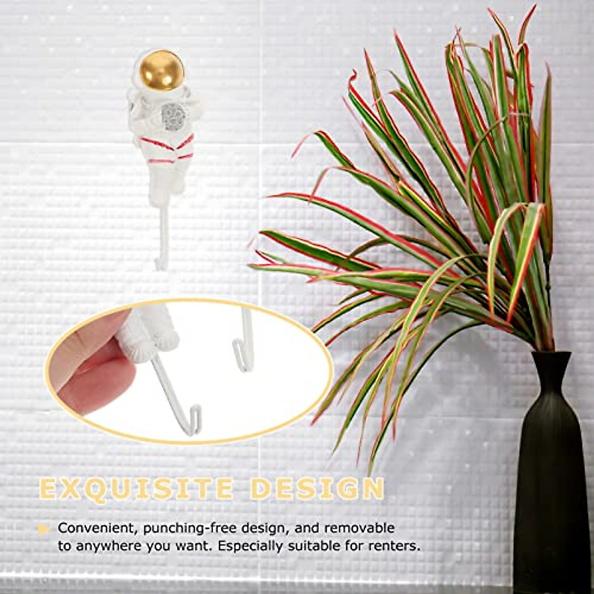 Beavorty Astronaut Wall Hanging Hook 4pcs Astronaut Hook Umbrella Holder Wall Hooks Wall Mounted Coat Hooks Key Rack Astronaut Wall Sculptures Kids Bathroom Accessories Wall Mount Storage Hanger