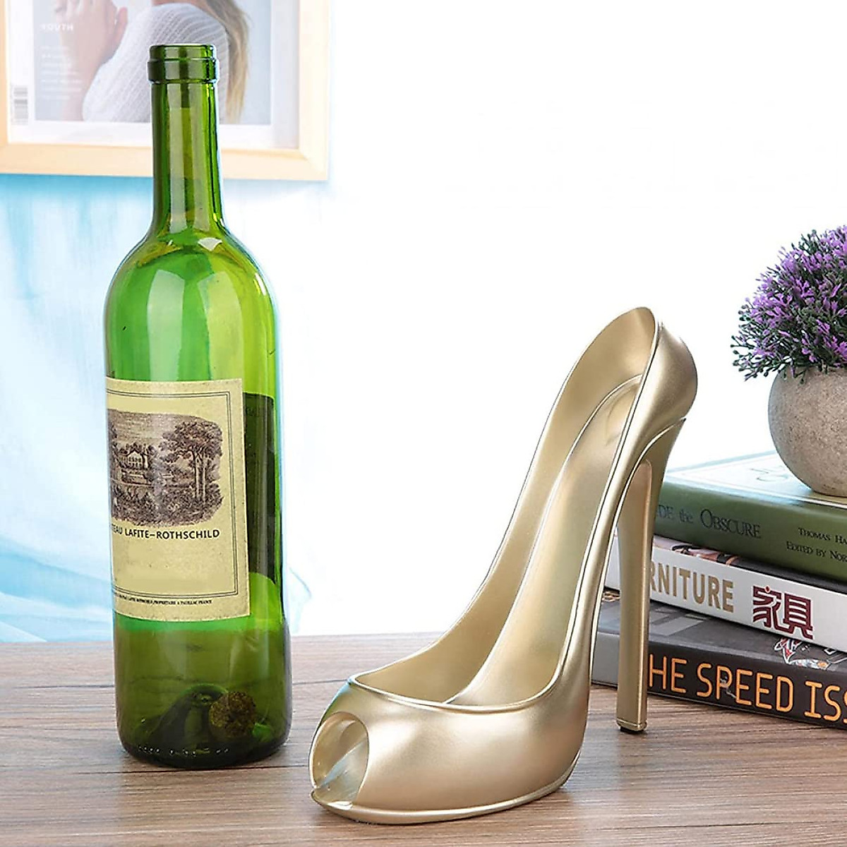 Cabilock 1pc Wine Rack Single Wine Bottle Rack Wine Display Wine Bottle Storage Shelf Decorative Bottle Single Wine Heel Holder Wine Holder Stand High Heels Individual Table Resin