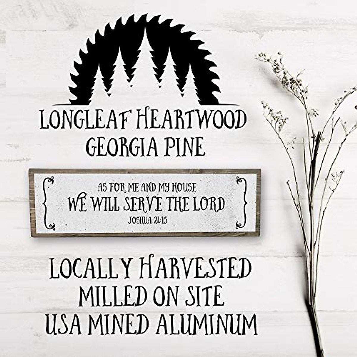 ANVEVO As for Me and My House We Will Serve The Lord - Metal Wood Sign Light - Bible Verse Decorations for Home - Rustic Farmhouse Decor - Rustic Wall Art - Home Decor Clearance - Modern Home Decor