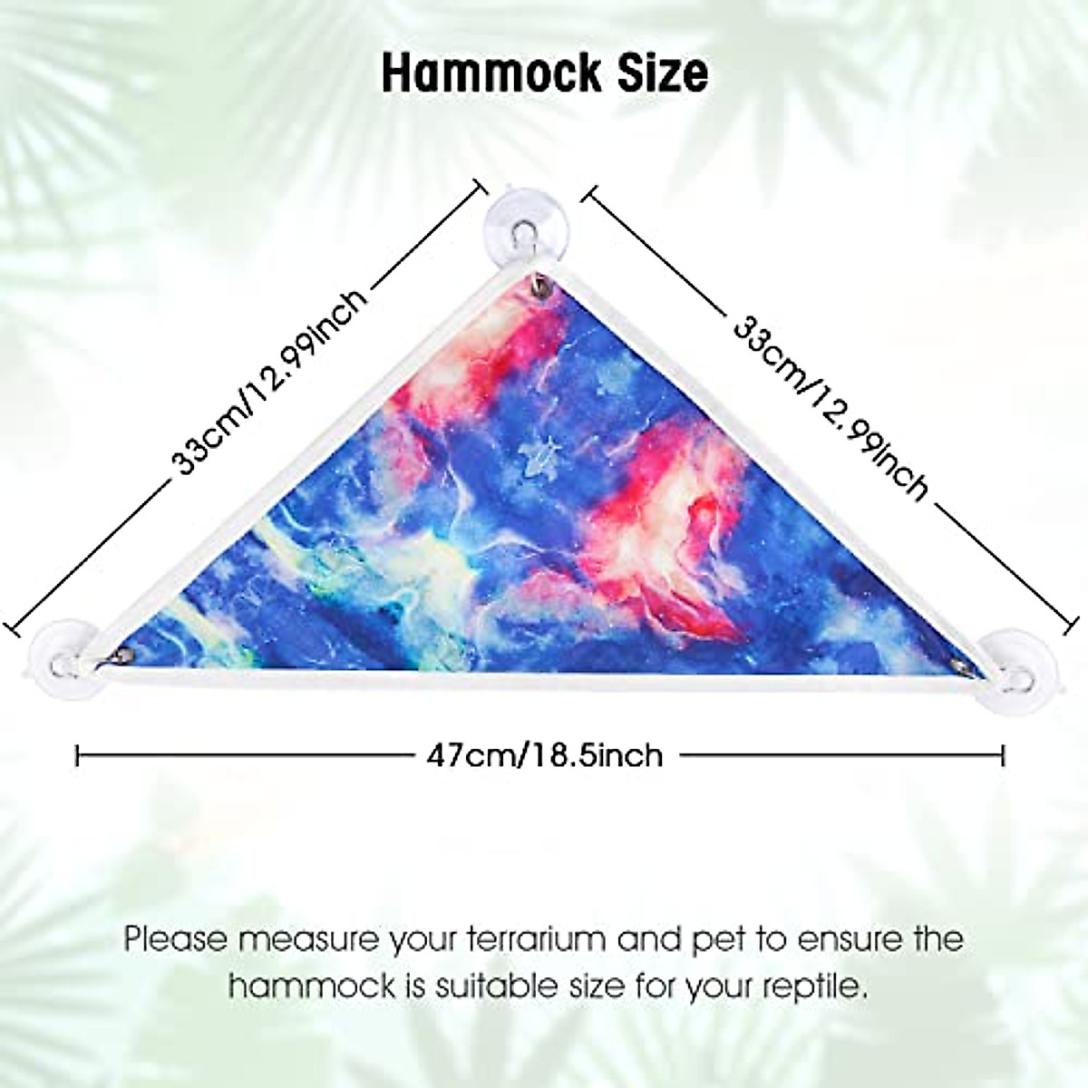 Reptile Hammock Swing Hanging Bed, Lizards Hammocks, Bearded Dragon Lounger, Terrarium with Suction Cups Habitat Decor Hammock for Climbing Chameleon Hermit Crab Lizards Birds Gecko