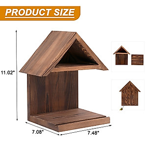 LETUBUYU Floating Bedside Wood Bookshelf, Triangle Book Page Holder, Wooden Simple Bookcase for Bedroom Nightstand Library Office or Wall Decor Storage (Brown