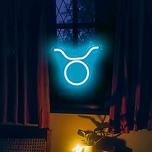 BerniceKelly The Zodiac Horoscope Neon Sign, Taurus LED Neon Signs for Wall Decor, Astrology Zodiac Horoscope Neon Lights Beautiful Spiritual, Birthday Party, Home Kids Room Decor Taurus