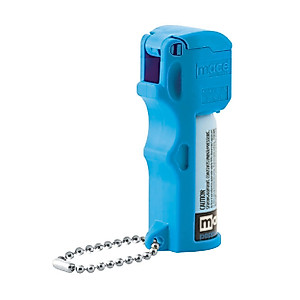 mace Brand Triple Action Pocket Pepper Spray (Neon Blue) – 10’ Pepper Spray with 3-in-1 Formula, Flip Top Safety Cap, Leaves UV Dye on Skin – Self Defense Pepper Spray for Women, Made in The USA