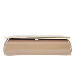 JNB Faux Patent Leather Glossy Candy Clutch (Nude1)