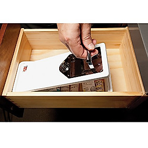 MEDICINE RX SAFE Medicine Safe-Barrel Key Lockbox, White