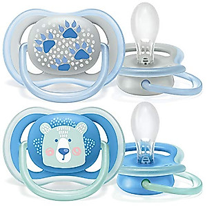 Philips AVENT Ultra Air Pacifier, 6-18 Months, Bear/paw, 4 Pack, SCF085/09