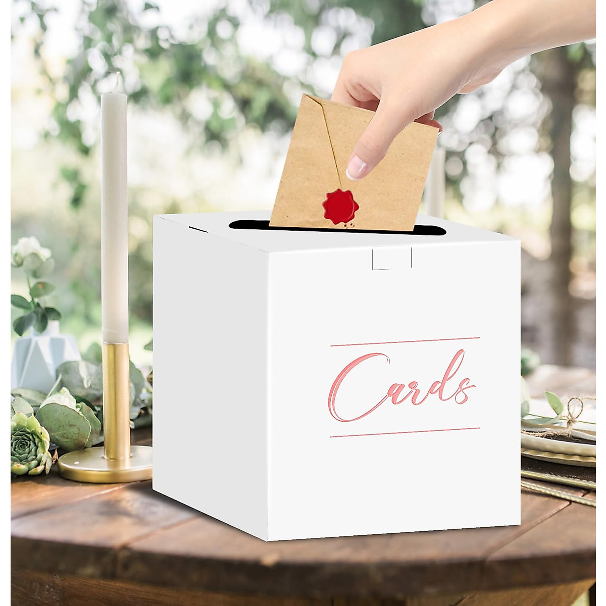 HEIPINIUYE Pink Card Box Wedding Card Box Money Box Card Box for Party Wedding Baby Shower Birthday Gift Card Box Holder