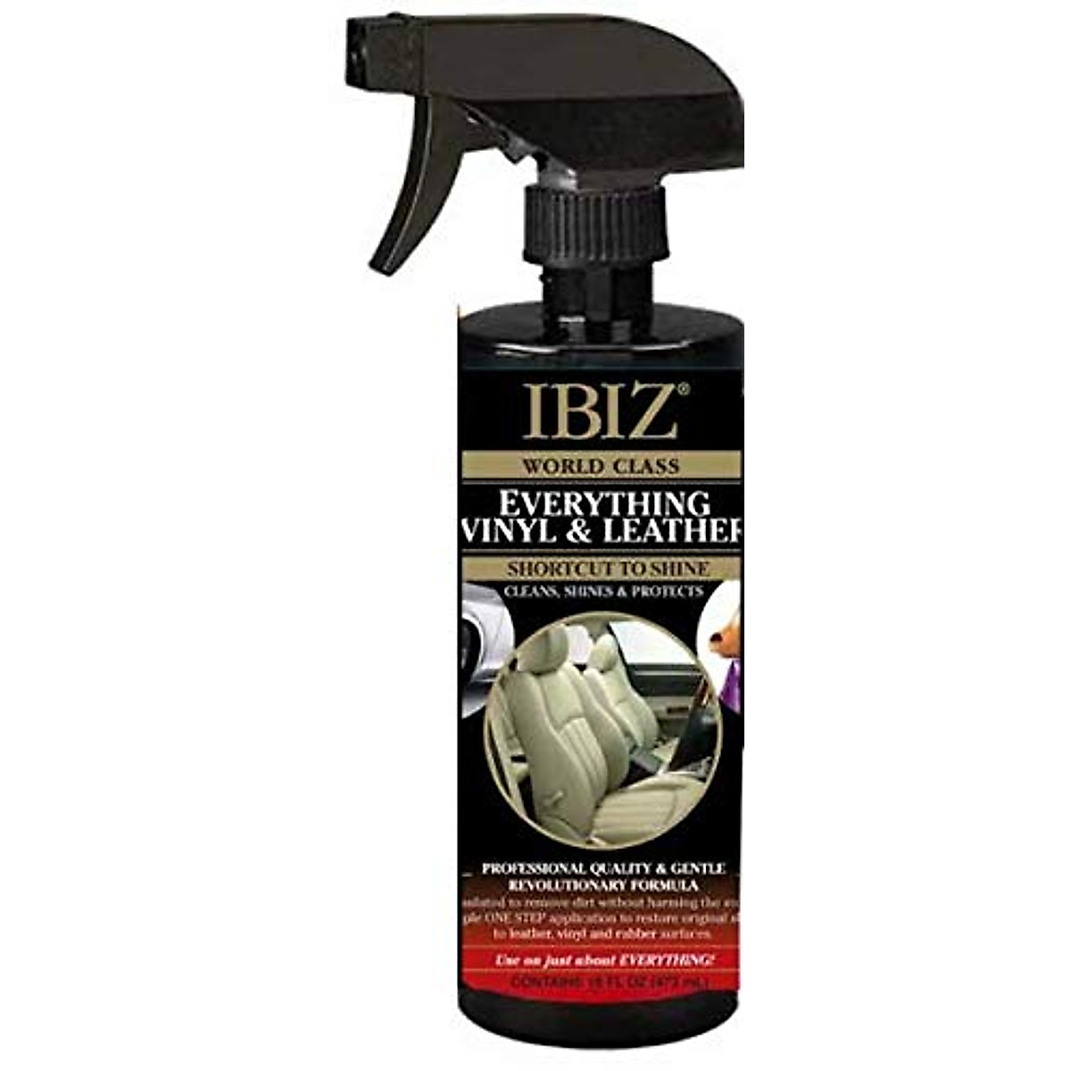 IBIZ® Leather Car Cleaner for Car Leather Car Seats, Couches & More (Leather & Vinyl). Easy-to-Use, Premium, Professional Grade.