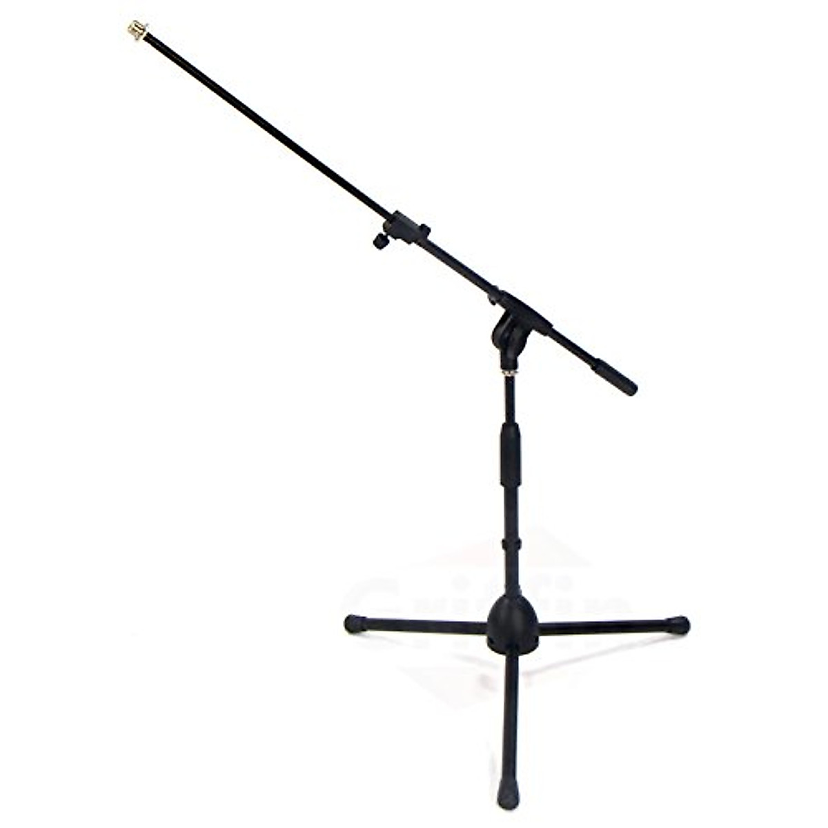 Short Microphone Stand with Boom Arm by GRIFFIN | Low Profile Tripod Mic Stand Mount for Kick Bass Drum, Studio Desktop Recording, Singing, & Guitar Amplifiers | Small Height Telescoping Boom Holder