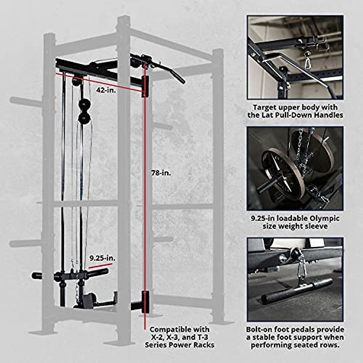 Titan LAT Tower Short Height Rack Attachment | T-3, X-3, and X-2 Compatible