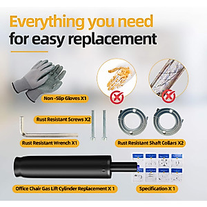 MASTERY MART Gas Lift Cylinder Replacement - 4'' Travel Length with Removal Tool, 1000 lbs Capacity, Universal Size Fits Most Office Chairs - Hydraulic Pneumatic Shock Piston - Class 4 (Matte Black)