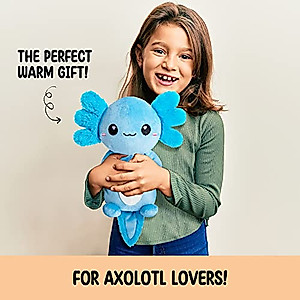 Axolotl Microwavable Unscented Heating Pad for Women and Kids- Cute Soft Cozy Pillow Plush Heatable Warm Stuffed Animals - Kawaii Hot and Cold Plushie Food Toy - Axolotl Gifts for Girls and Boys