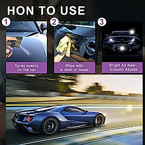 Car Ceramic Coating Spray | 3 in 1 High Protection Nano Coating Agent | Anti Scratch Water Repellent Car Wax Polish Kit for Outdoor Care Products