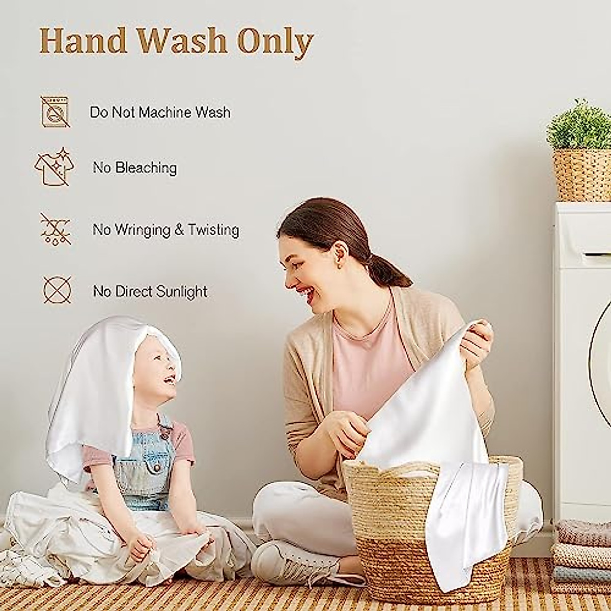 BeeVines Silk Pillowcase, 2 Pack 100% Mulberry Silk Pillow Case for Hair & Skin, Pure Natural Satin Pillow Cases with Hidden Zipper, Cooling Pillowcases for Queen Size (One Side Silk, Pearl White)