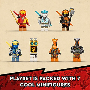 LEGO NINJAGO Ninja Ultra Combo Mech 4 in 1 Set 71765 with Toy Car, Jet Plane and Tank Toys Plus 7 Minifigures