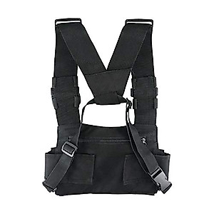 2 Way Radios Harness Chest Case with Front Pouches and Zipper Bag for Universal Walkie Talkies Accessories