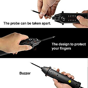 ALLOSUN Automotive Electrical Circuit Tester DC 2-24V EM287 Auto Electrical System Diagnosis Test Device, Black