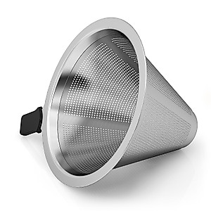 Coffee Gator Pour Over Coffee Maker - 27 oz Paperless, Portable, Drip Coffee Brewer Pour Over Set w/Glass Carafe & Stainless-Steel Mesh Filter, 800ml Clear