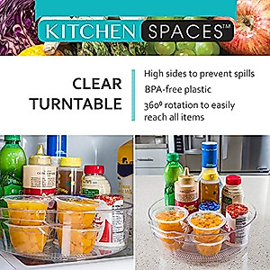 Kitchen Spaces Turntable Food Storage Organizer for Fridge and Pantry, 11.5" x 3.3", Clear