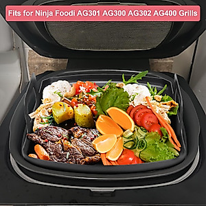 BMMXBI Non-Stick Grill Griddle Plate for Ninja AG301 AG300 AG400, Griddle Replacement Parts for Ninja Foodi Grill Griddle AG300C, AG301C, AG302, IG301A, 123KY300