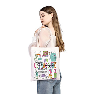 WSNANG Ultrasound Technologist Tote Bag Ultrasound Tech Gift RDMS Grad Reusable Grocery Bag Ultrasound Tech Graduation Gift (Ultrasound TB)