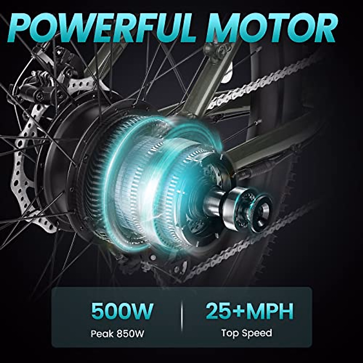 VELOWAVE Electric Mountain Bike for Adults 48V 15Ah Removable LG Cells Battery 25MPH E Bike 500W Motor 27.5'' Ebike Shimano 7-Speed Dark Green