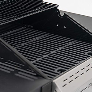 Megamaster 720-0864MA 2 Burner Propane Barbecue Gas Grill, for Camping, Outdoor Cooking, Patio, Garden Barbecue Grill, 28000 BTUs, with Foldable Side Table, Silver and Black