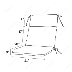 BLISSWALK Outdoor Chair Cushion Bottom and Back，one Piece high Back Adirondack Chair Cushion, Patio Cushions for Bifold Lawn Chair 45.5" x 21", 1 Count,Floral