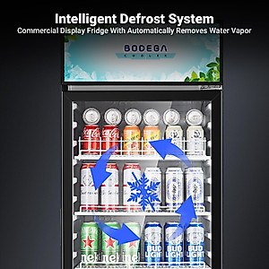 BODEGACOOLER commercial refrigerators glass door, 9 cu.ft commercial beverage refrigerator, glass door display refrigerator for beer,bar,drink, commercial merchandiser refrigerator, commercial fridge.