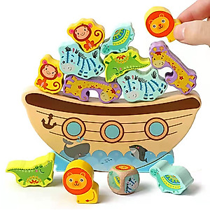 ZHUTI Boys Toys Age 3-5,Wooden Blocks Animal Stacking for Kids,Education Learning Montessori 3+ Year Old Girls Toddlers,Christmas Xmas Birthday Gifts Toddlers Kids, Multicolored, 7.6*3.14*0.82 INCH