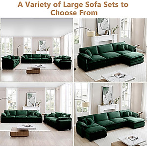Imseigo Modern Sectional Sofa Modular Deep 2-Seat Sofa Couch, Corduroy Sofa Set Sleeper Comfy Upholstered Furniture for Living Room, Office (Green, 2 Seater)