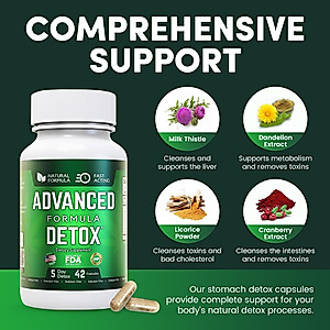 Salutem Vita Advanced Detox Cleanse, Natural Detox & Cleanse with Milk Thistle, Licorice Powder, and More, Body Cleanse Detox for Women and Men, 84 Capsules, 2 Pack
