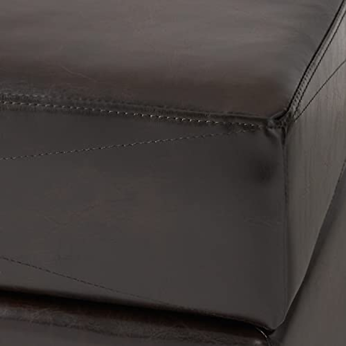 Christopher Knight Home Burlington Leather Storage Ottoman, Brown