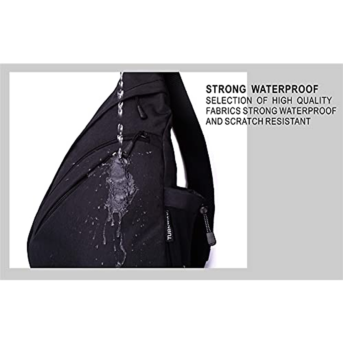 TurnWay Water-Proof Sling Backpack/Crossbody Bag/Shoulder Bag for Travel, Hiking, Cycling, Camping for Women & Men (Black1)