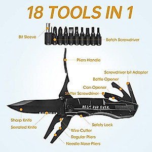 Gift For Dad, Multitool Pocket Knife, Cool Gadgets For Men, Christmas Birthday Gifts For Men Him Dad, Grandpa Fathers Gift Day From Wife Son Daughter.